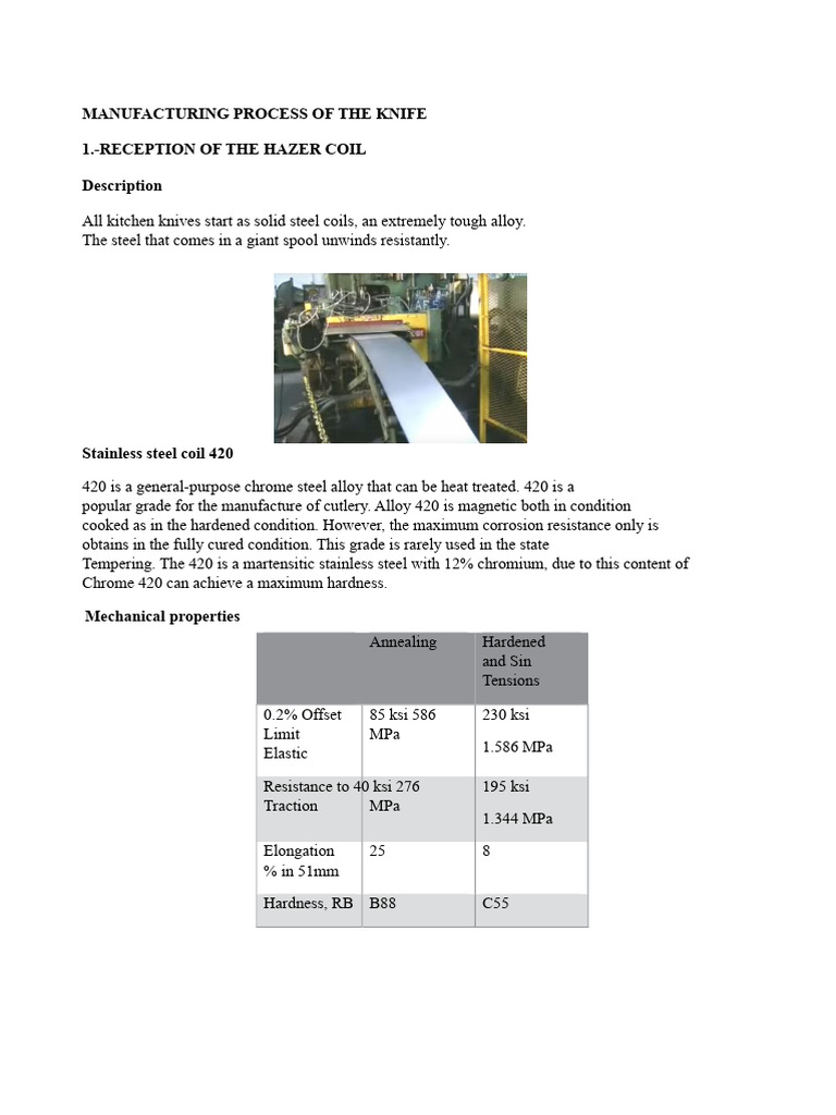 Knife Manufacturing Process | PDF | Knife | Stainless Steel