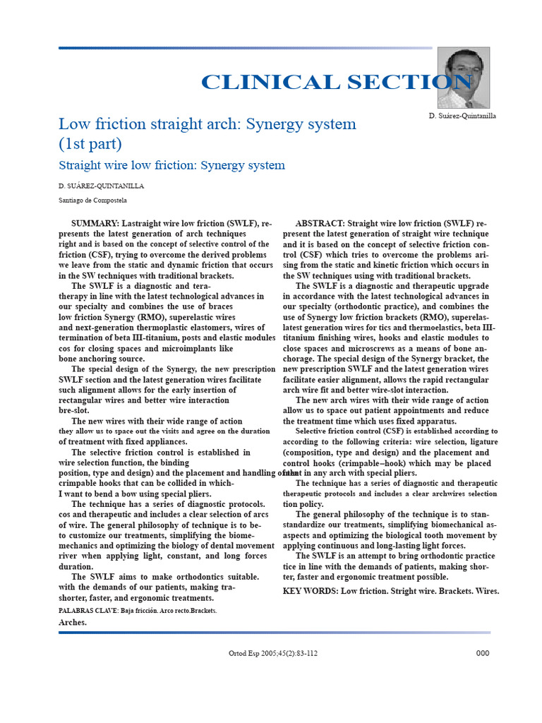 Low Friction Straight Wire Technique | PDF | Orthodontics | Dental Anatomy