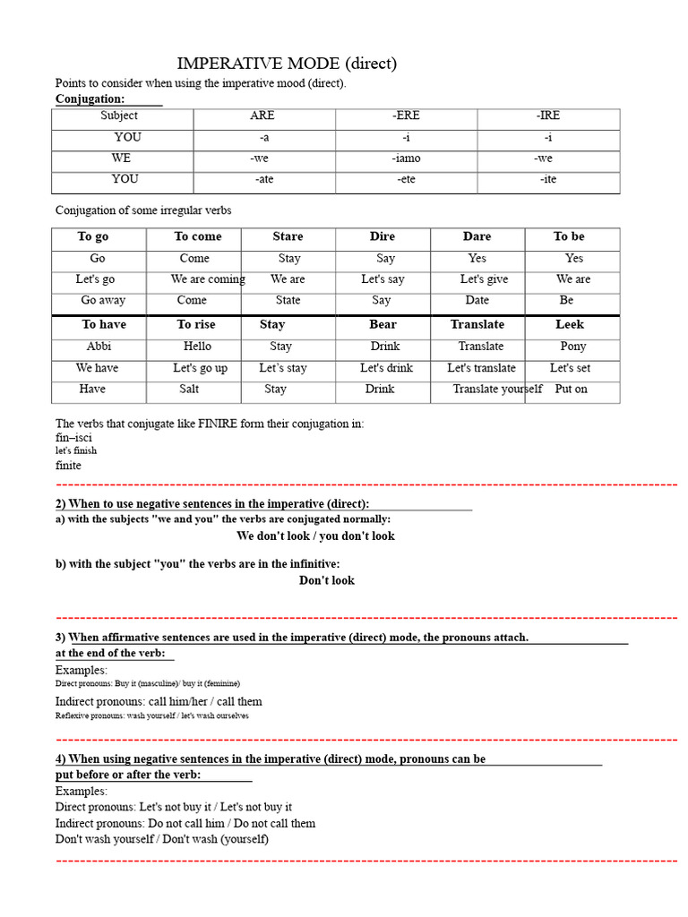 11. Imperative Mood | PDF | Grammatical Conjugation | Linguistic Morphology