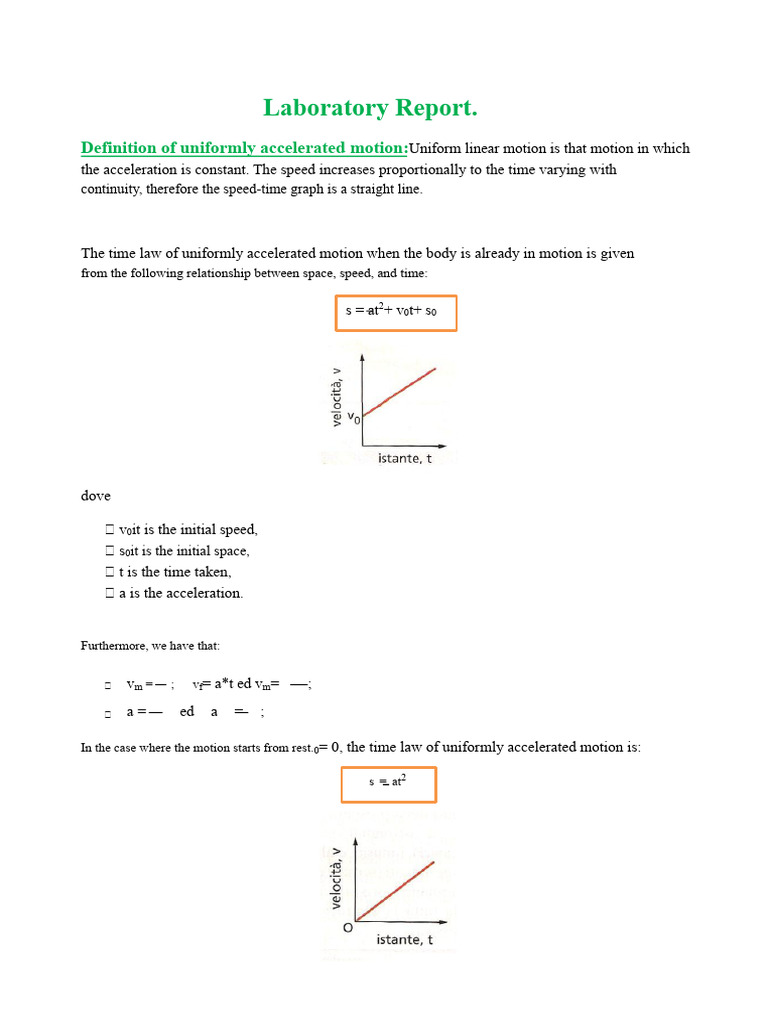 Uniformly Accelerated Motion Analysis | PDF | Acceleration | Space