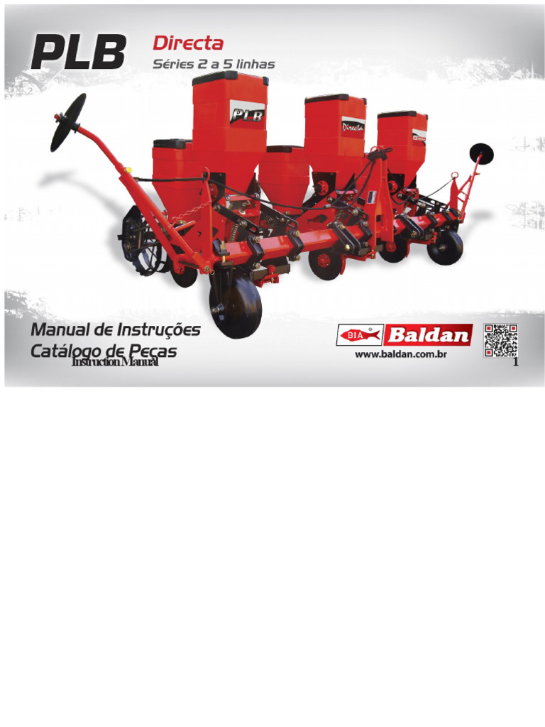 Baldan PLB Planter - Direct Series 2 To 5 Rows | PDF | Tractor | Drill