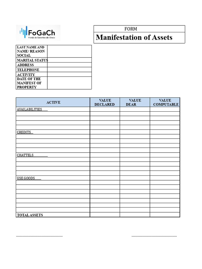 Property Declaration Model (FOGACH) | PDF | Expense | Debt