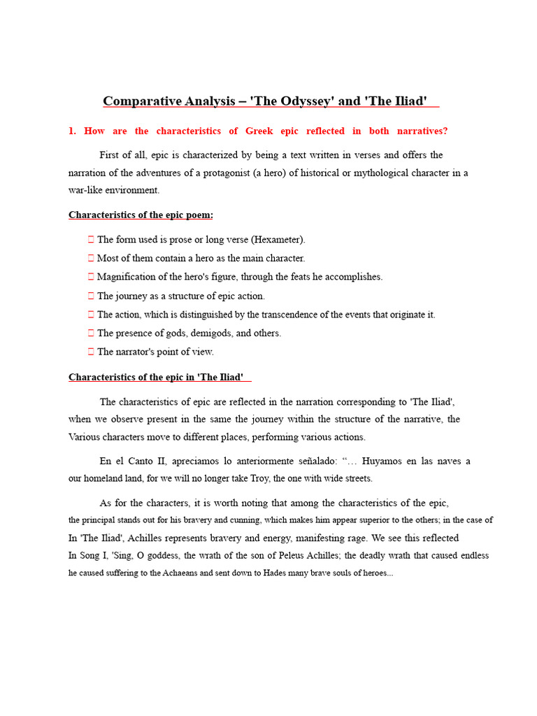Epic Themes in The Odyssey and The Iliad | PDF | Iliad | Trojan War