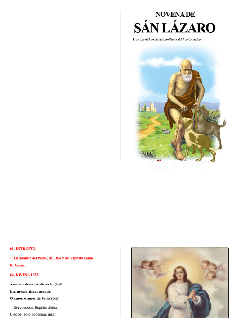 San Lázaro | PDF | María, madre de Jesús | Intercesión