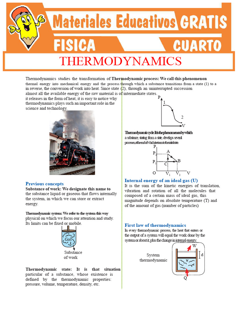 Thermodynamics Exercises for Fourth Grade of Secondary School | PDF ...