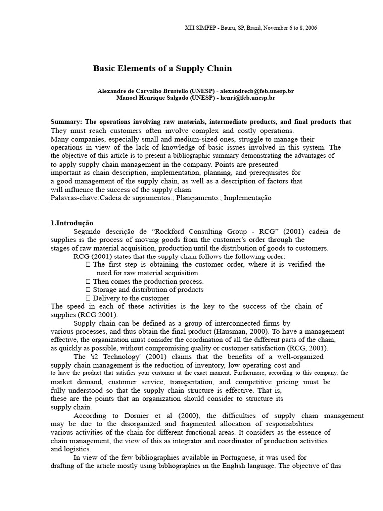Supply Chain Management Essentials | PDF | Supply Chain | Supply Chain ...