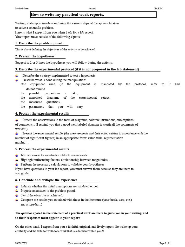 Lab Report Writing Guide | PDF | Hypothesis | Experiment