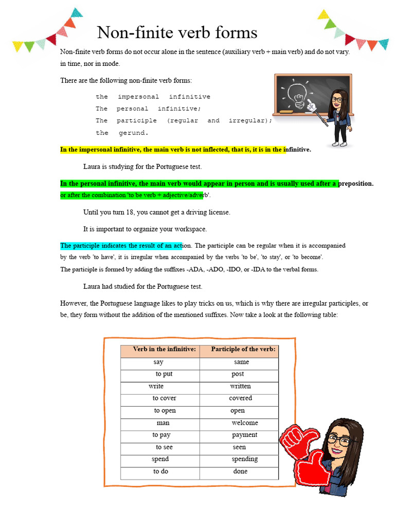 Understanding Non-Finite Verb Forms | PDF | Verb | Grammatical Conjugation