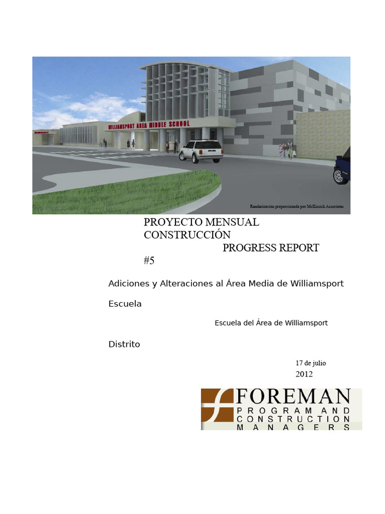 Informe de Progreso #5: Construcción Williamsport | PDF | Plomería ...