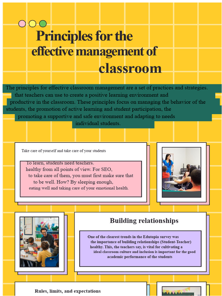 Effective Classroom Management Principles | PDF