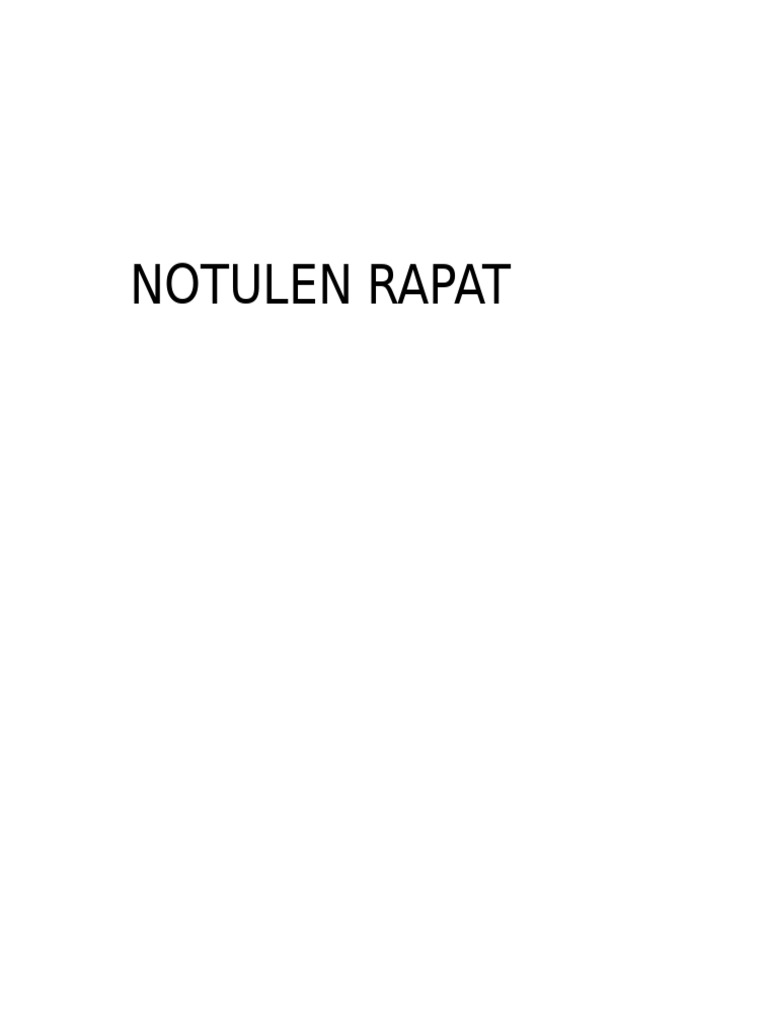 Notulen Rapat | PDF