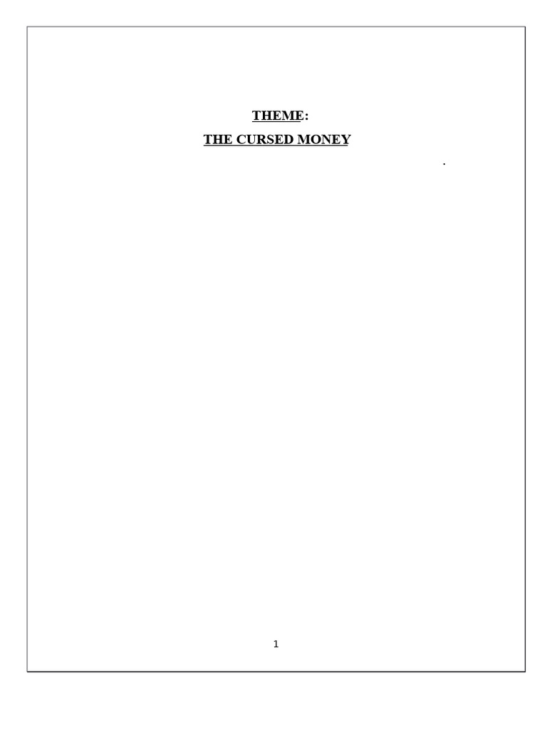 Summary of The Cursed Money | PDF