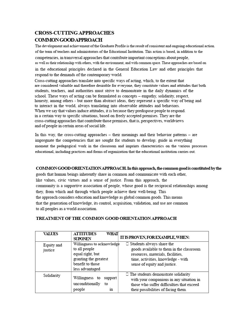 Common Good Approach | PDF | Well Being | Attitude (Psychology)