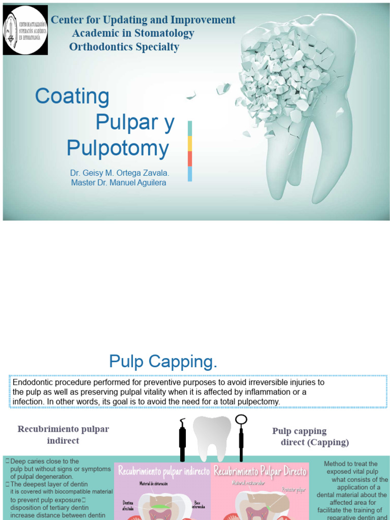 Direct pulp capping and pulpotomy | PDF | Dentistry Branches | Dentistry