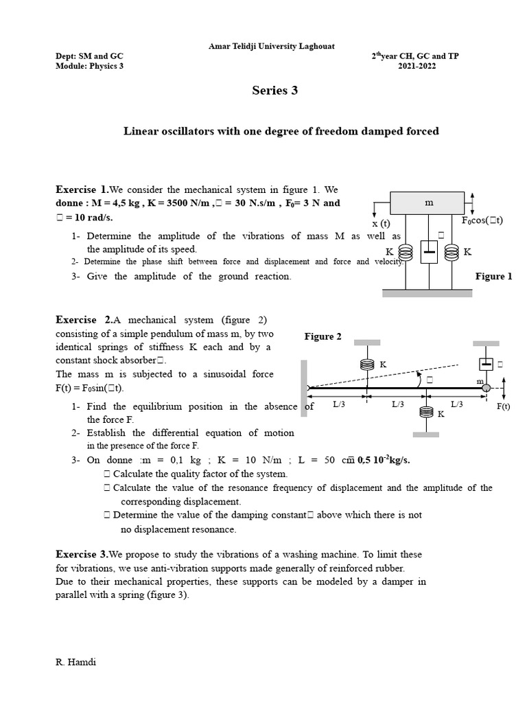 Series 3a | PDF | Oscillation | Classical Mechanics