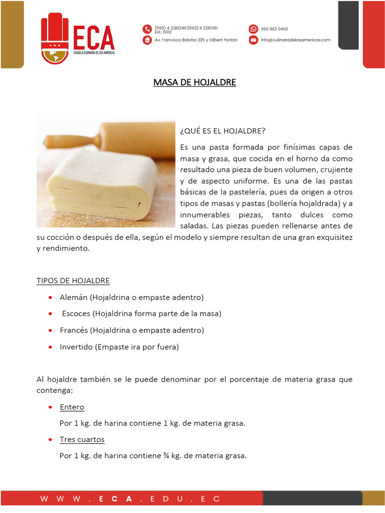 Masa de Hojaldre Método Alemán-Escosés-Tarta de Manzana | PDF | Alimentos