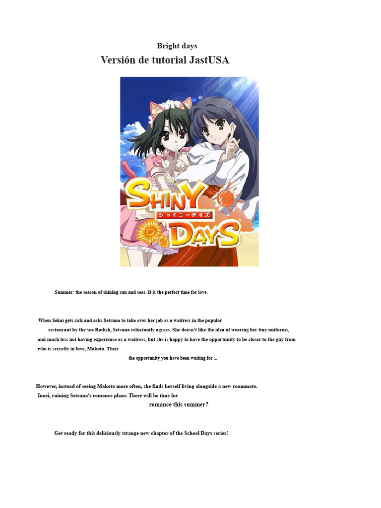 Shiny Days Walkthrough JastUSA by Antonio13Lopez.en.es | PDF