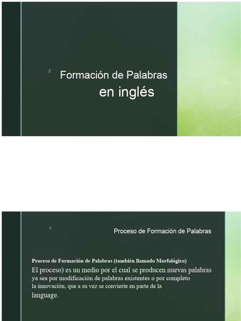 Procesos de Formación de Palabras | PDF | Morfología Lingüística ...