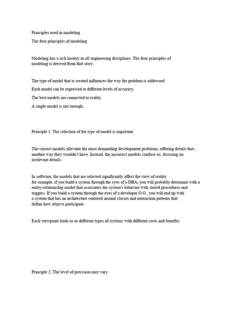 Four Key Principles of Modeling | PDF | System | Simulation