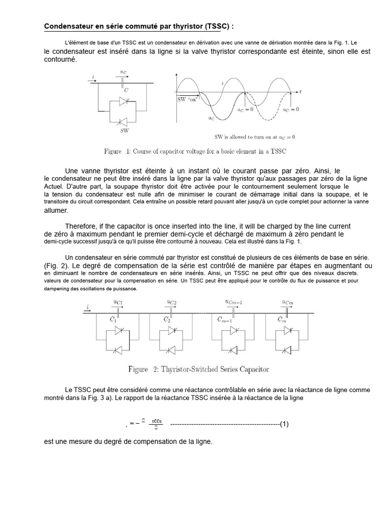 Fonctionnement des TSSC et TCSC en réactance | PDF | Condensateur ...