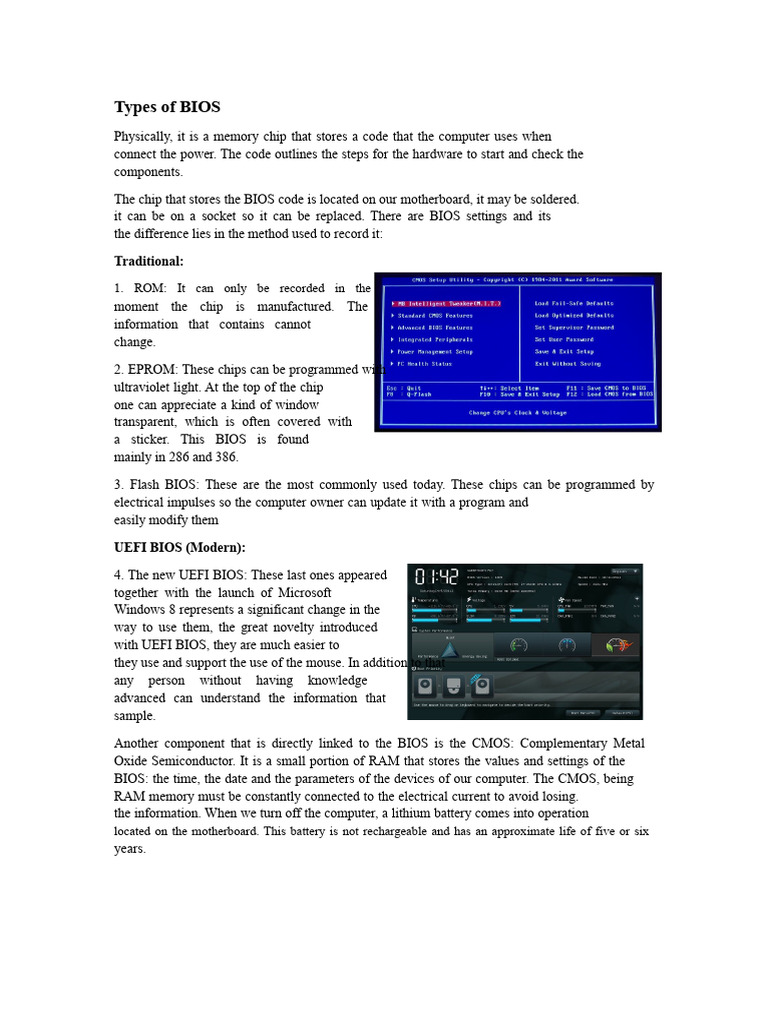 Types of BIOS | PDF | Bios | Computer Engineering