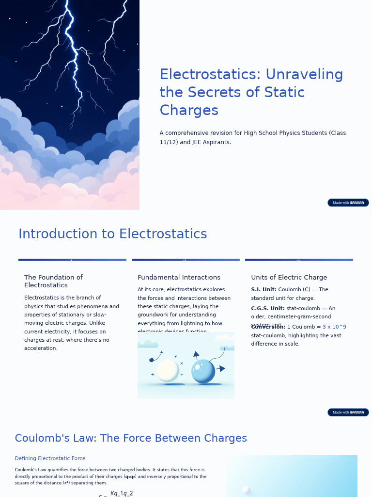 Electrostatics Unraveling the Secrets of Static Charges (1) | PDF ...