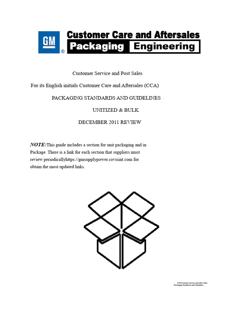 GM Packaging Standards and Guidelines Dec/2011 | PDF | Barcode ...