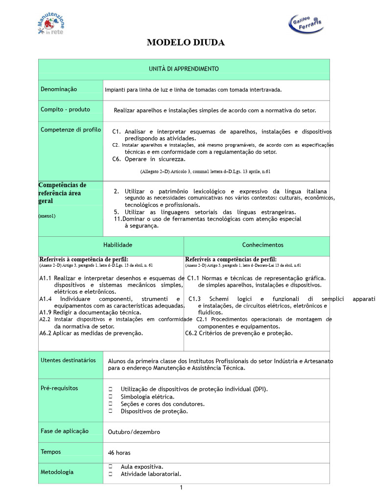 Exemplo-UDA-Instalações-civis-Ferraris | PDF | Aprendizado