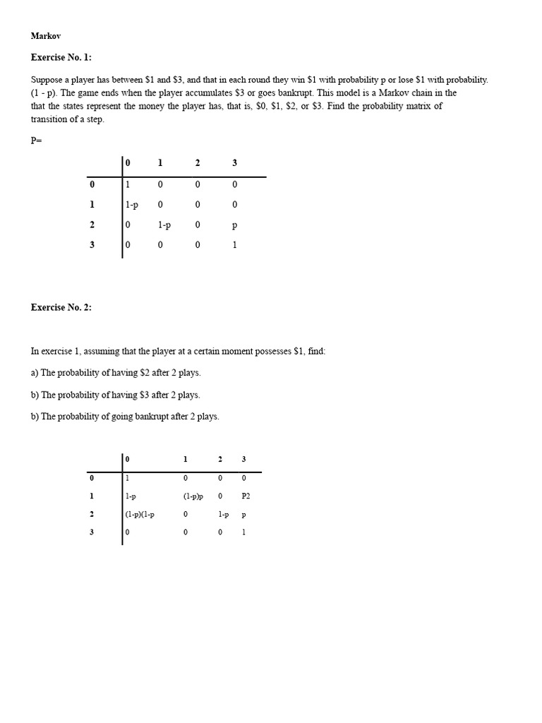 Markov | PDF | Markov Chain | Applied Mathematics