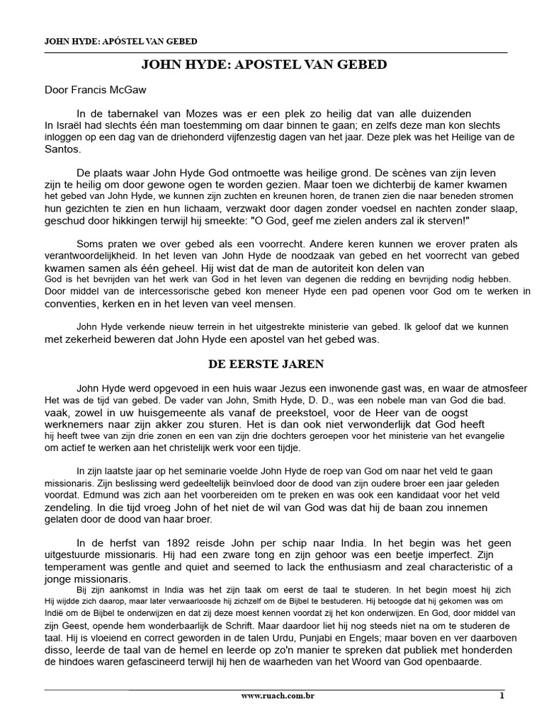 John.hyde.Apostel.van.Gebed | PDF