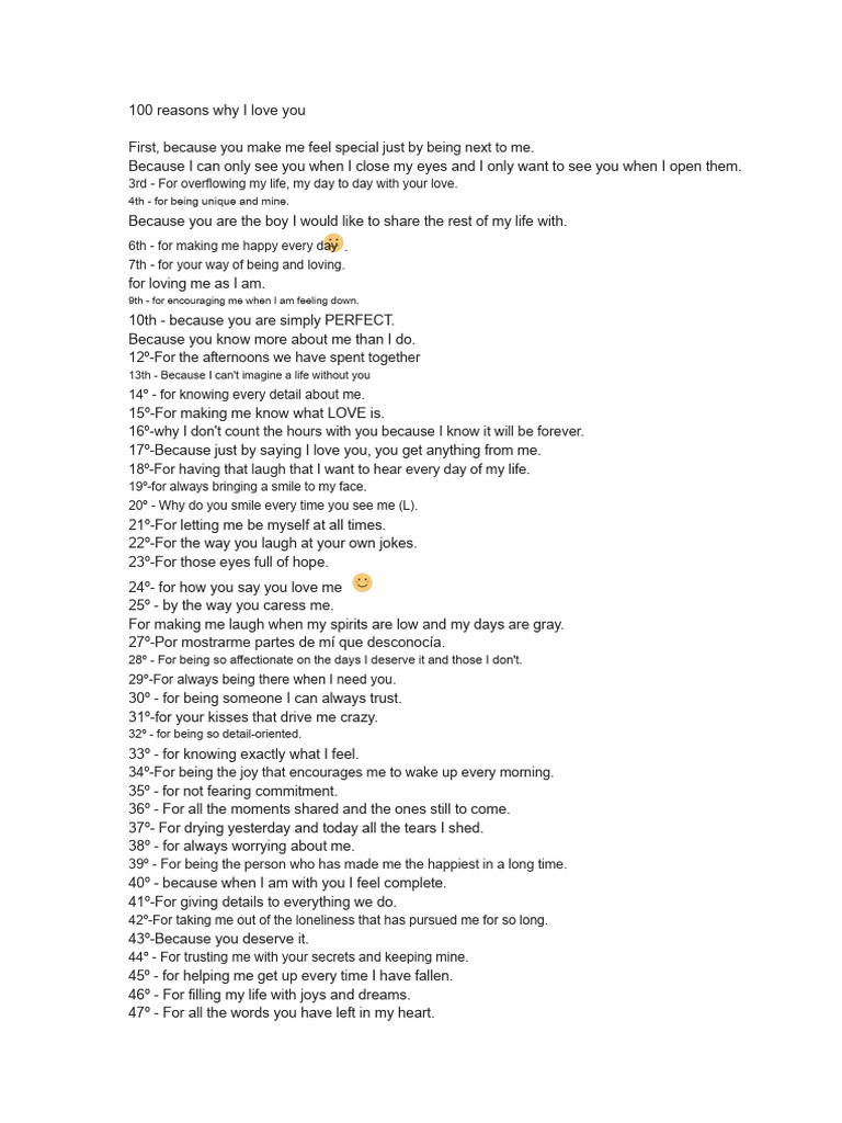 100 Reasons I Love You | PDF