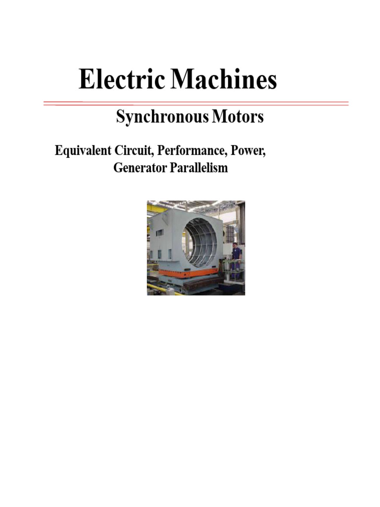 Synchronous Motors Class - Equivalent Circuit, Regulation, Etc. | PDF ...