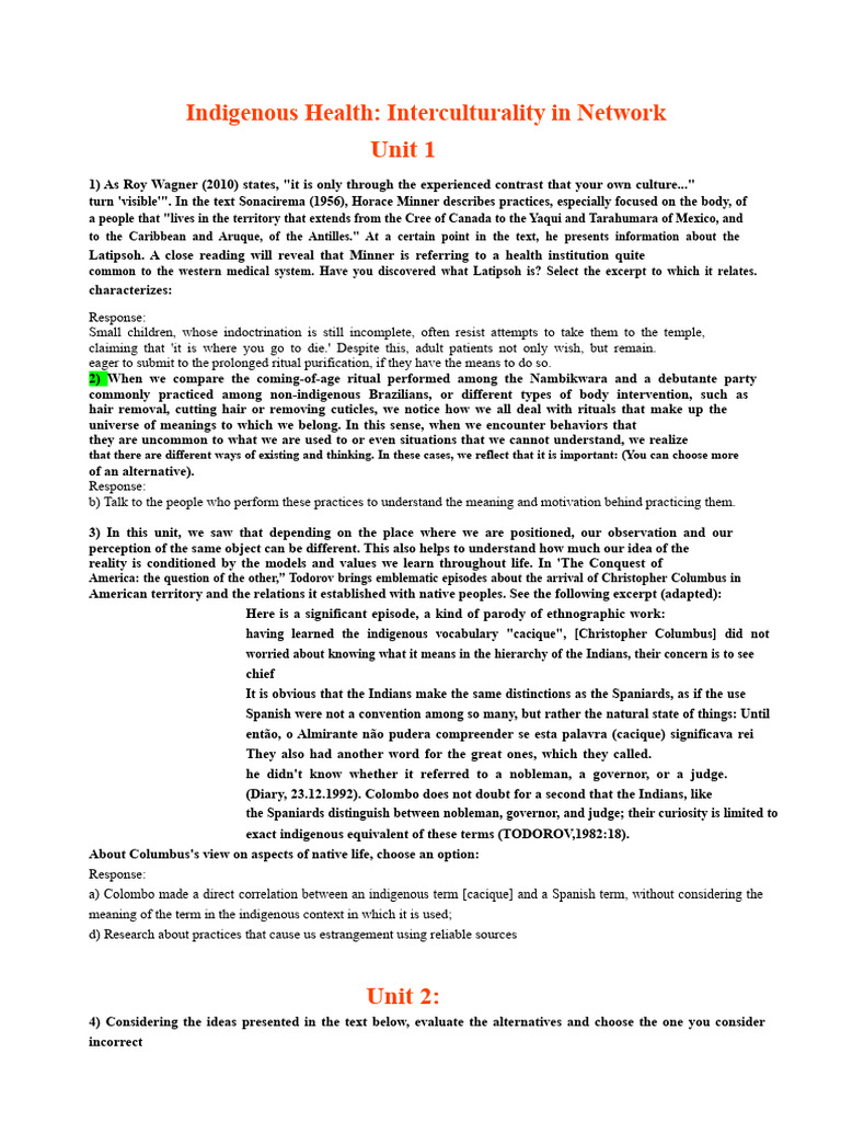 Indigenous Health and Interculturality Insights | PDF | Indigenous ...