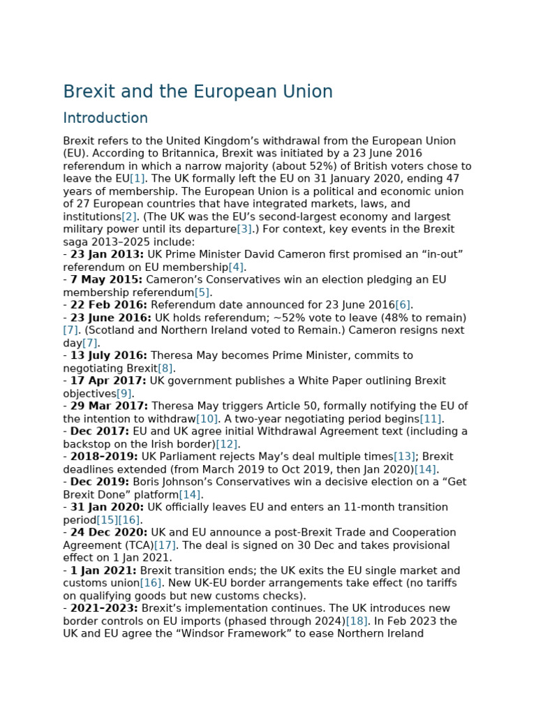 Brexit and The European Union | PDF | Brexit | United Kingdom