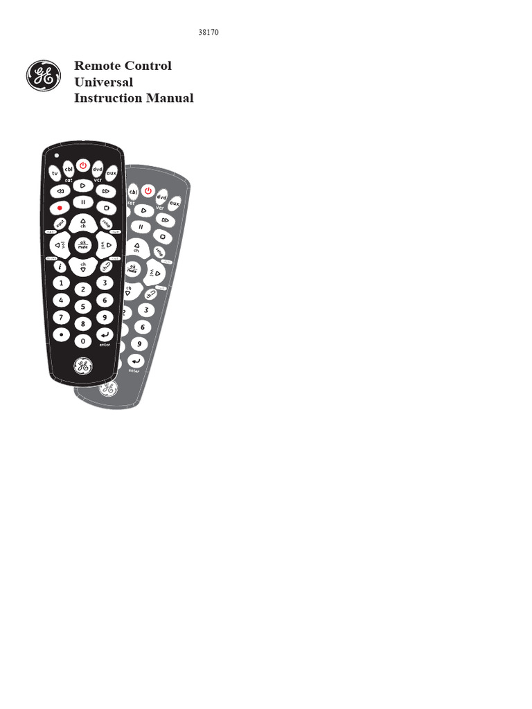 GE Universal Remote Control Guide | PDF | Electromagnetic Interference ...