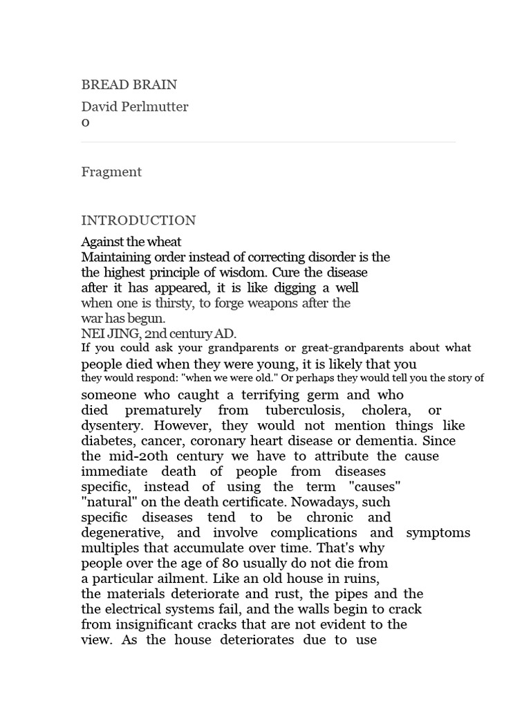 BREAD BRAIN | PDF | Cereals | Dementia