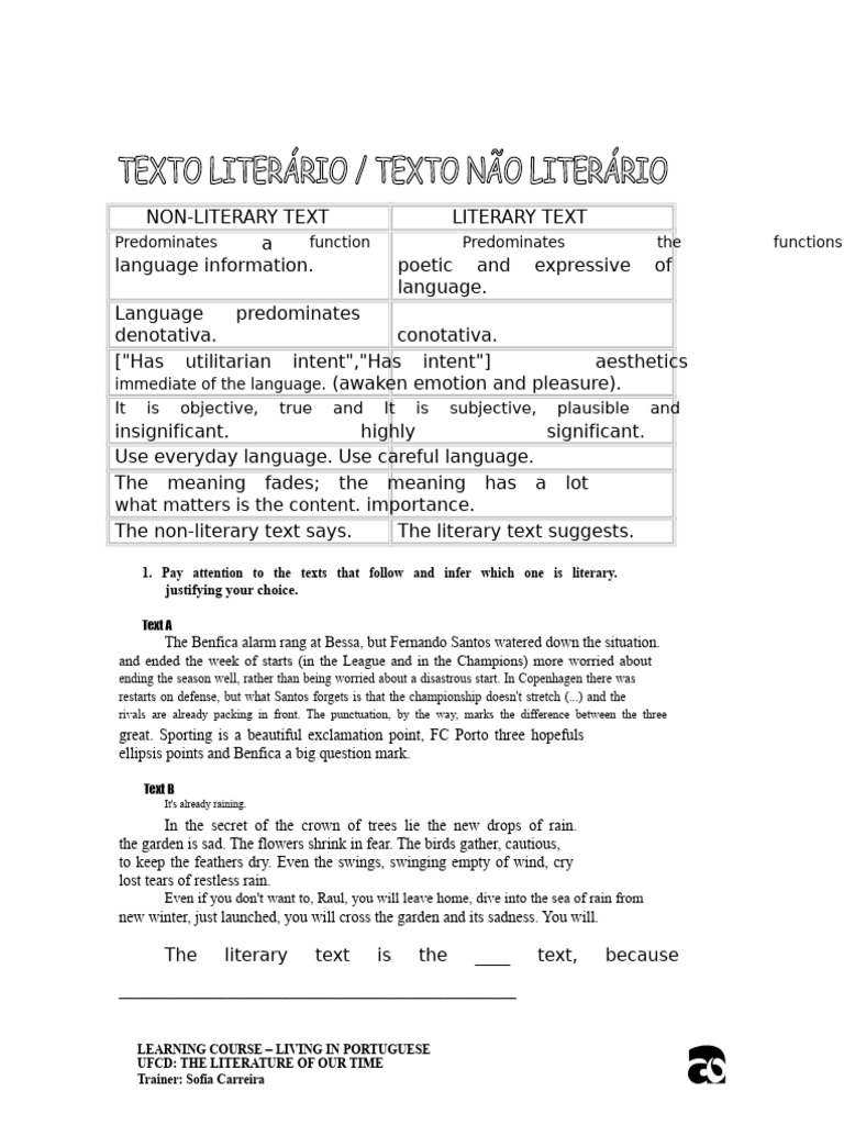 Literary vs Non-Literary Texts Explained | PDF | Human Communication ...