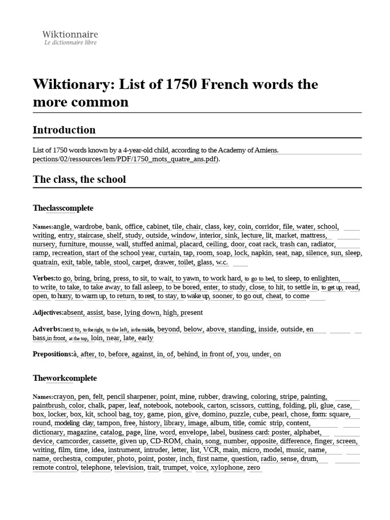 Wiktionary_List_of_1750_most_common_French_words | PDF