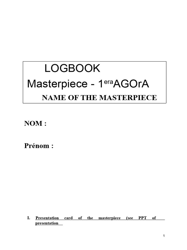 Masterpiece Assessment File | PDF
