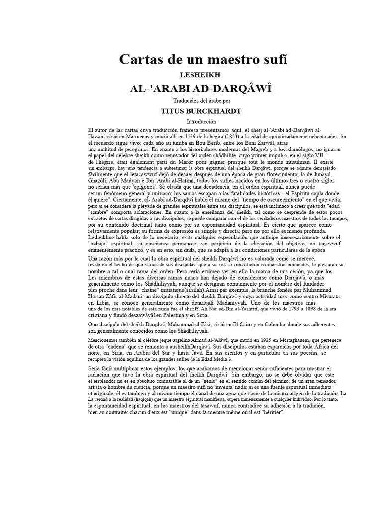 Cartas de Moulay Al 'Arabi Al Darqawi | PDF | Existencia | Dios