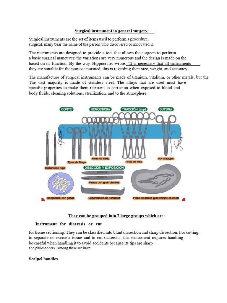 Surgical instruments in general surgery. | PDF | Surgical Suture