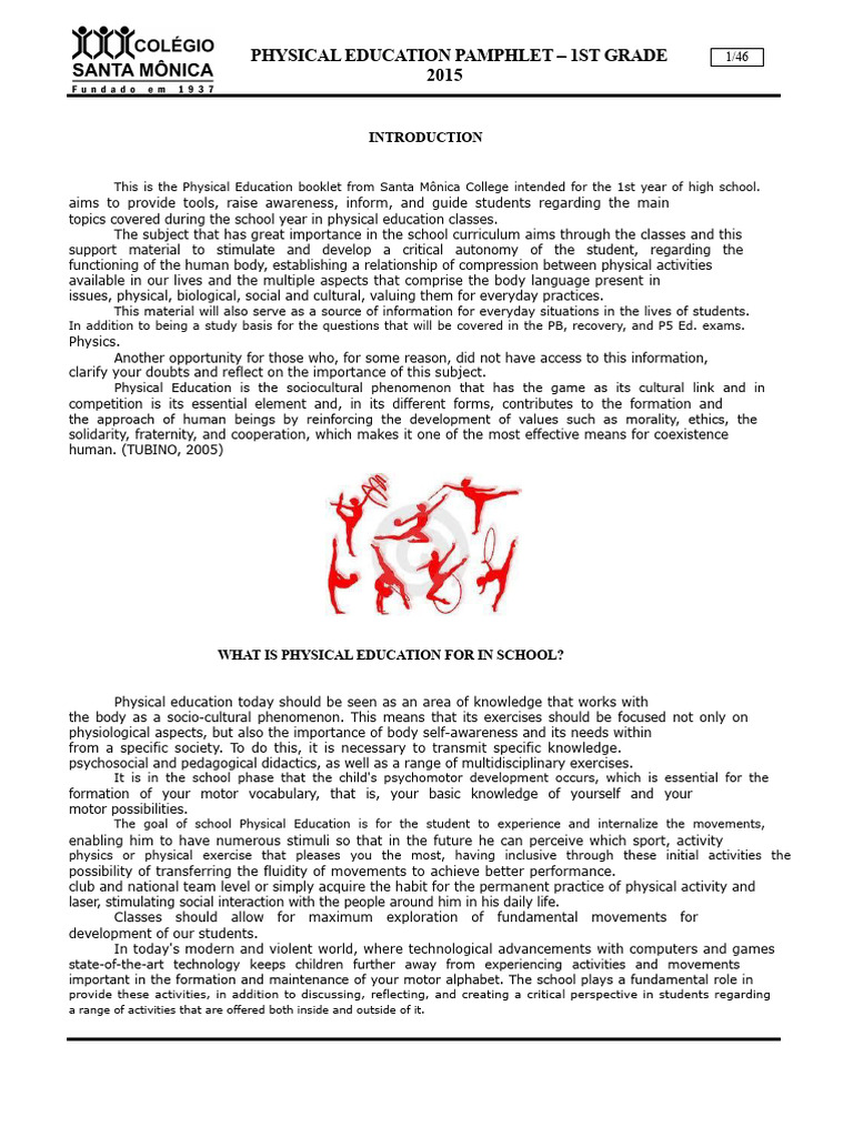 1st Grade Physical Education Guide | PDF | Strength Training | Swimming ...