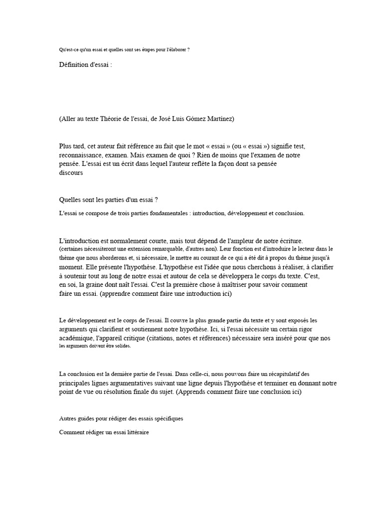 Guide complet pour rédiger un essai | PDF | Dissertations | Sujet ...