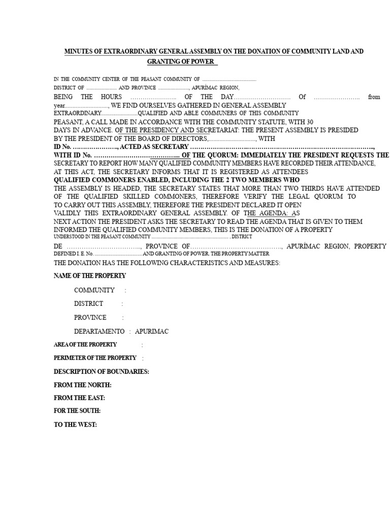 MODEL OF COMMON LAND DONATION | PDF | Justice | Crime & Violence