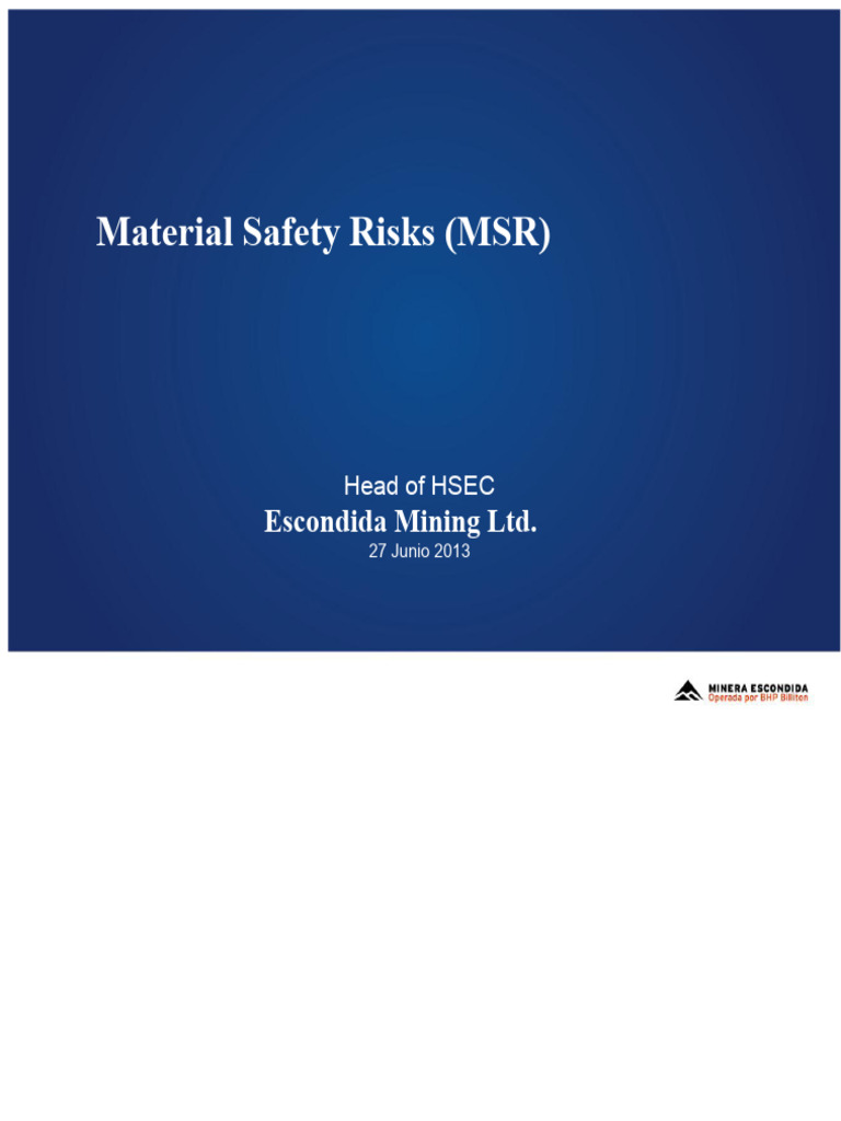Managing Material Safety Risks in Mining | PDF | Risk | Risk Management