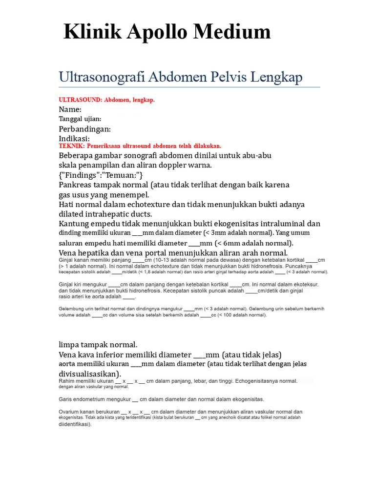 Hasil USG Abdomen dan Panggul Normal | PDF