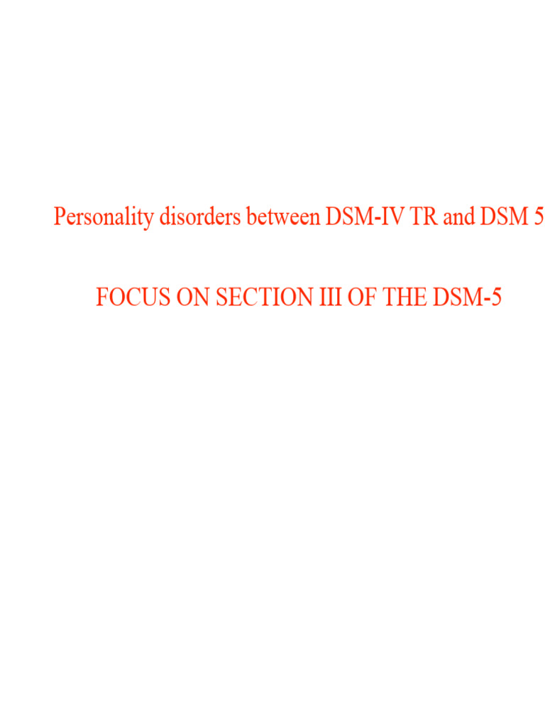 DSM 5 Personality Disorders | PDF | Personality Disorder | Mental Disorder