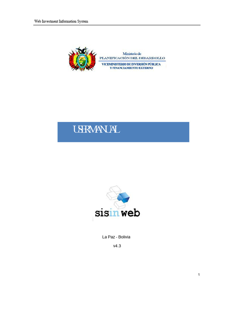 SISIN WEB Manual - Bolivia | PDF | Labour Economics | Employment