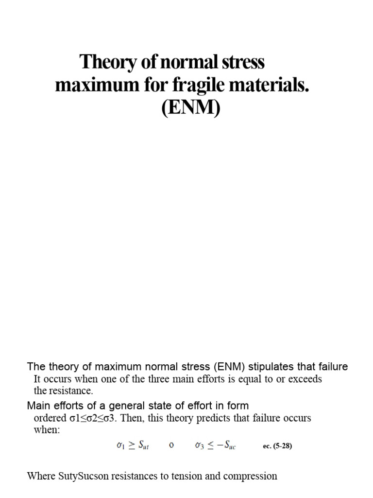 Maximum Normal Stress Theory for Failure | PDF