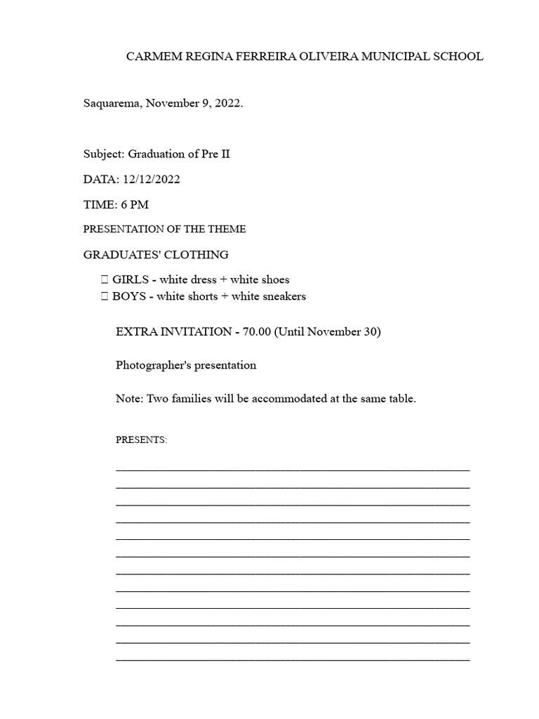 Graduation meeting agenda | PDF